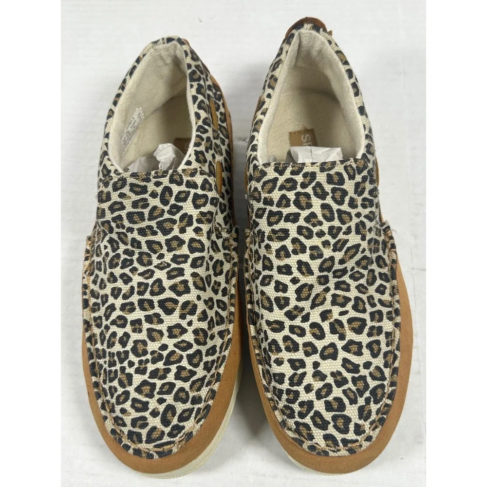 Sperry | Shoes | Sperry Mock Siders Leopard Print Slip On Sneakers ...